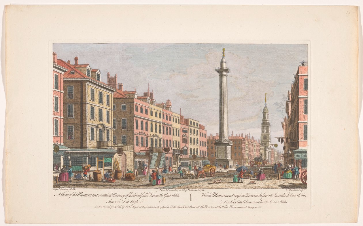 View of the Monument to the Great Fire of London