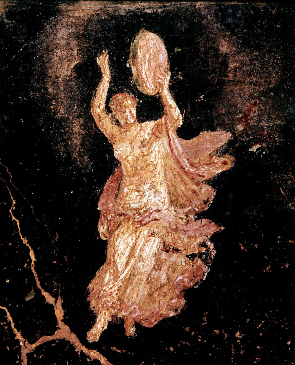 Dancer with tambourine (fresco) by Roman: Fine art print