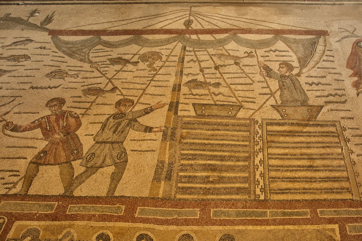 Hall of the Great Hunt, Floor Mosaic Hunting Scene, Villa Romana del ...