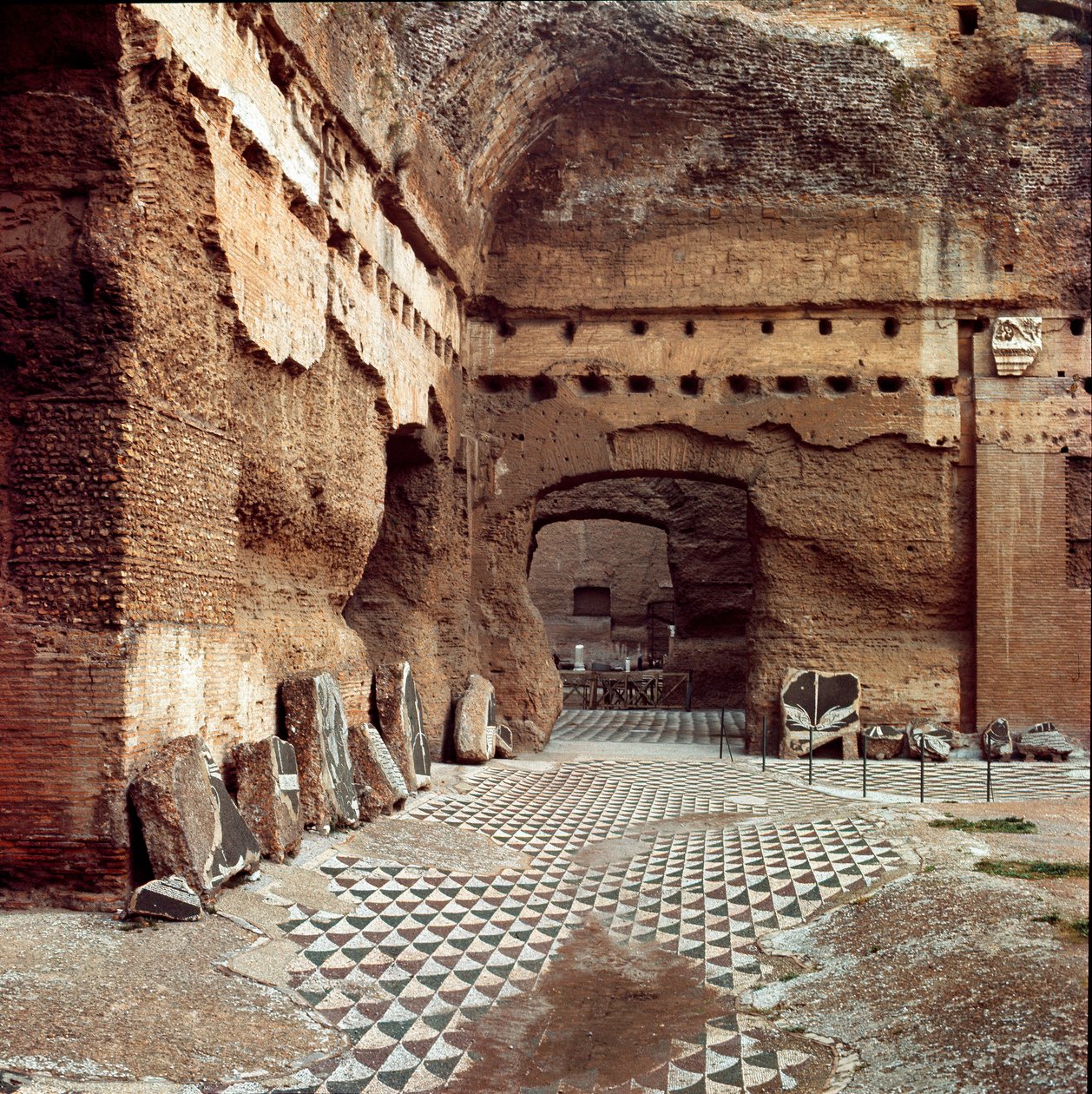 Roman art: view of the caldarium of the thermal baths of Caracalla in Rome