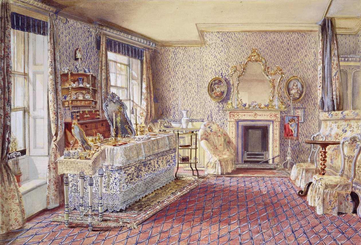 Interior of a Bedroom by Samuel A. Rayner: Fine art print