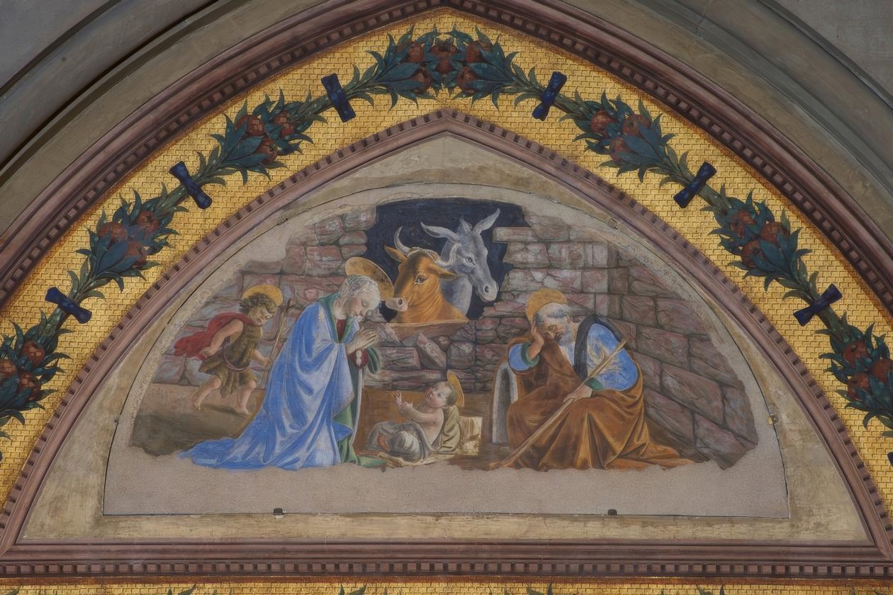 Birth of Christ with the Approaching John the Baptist