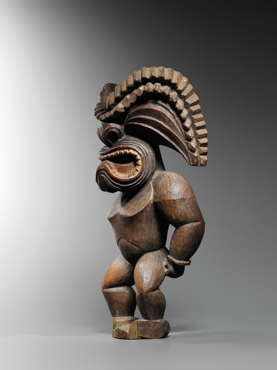 Hawaiian figure, kona style, representing the god of war, Ku Ka 'ili ...