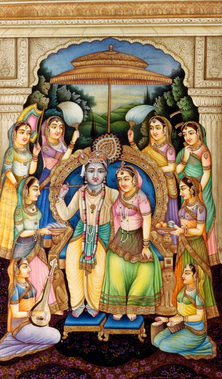 Radha Krishna in Miniature Painting on Ivory