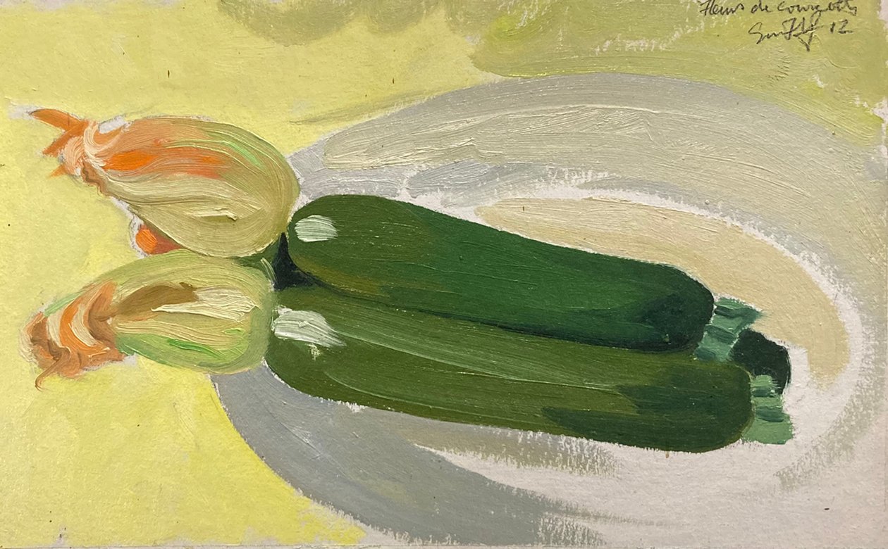 Two Courgettes by Simon Fletcher: Buy fine art print