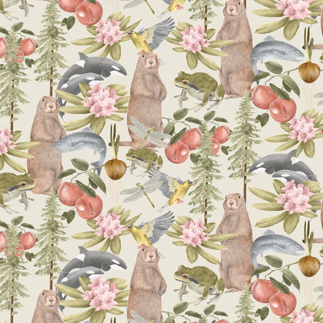 Washington State Symbol Pattern by Stacy Hsu