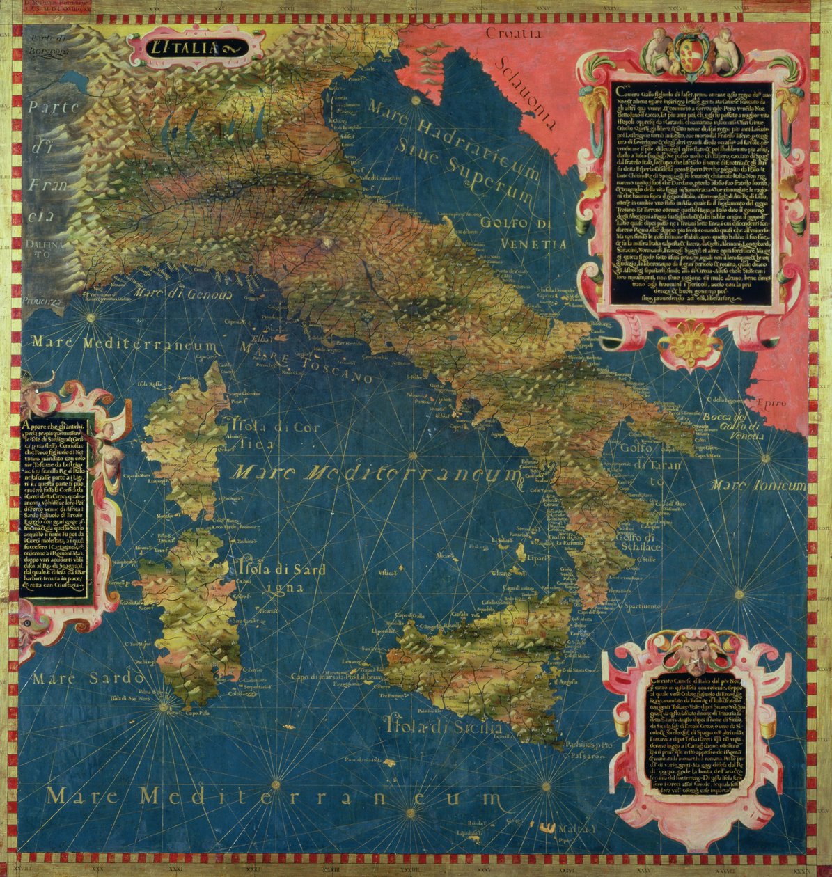 16th Century Map Of Italy