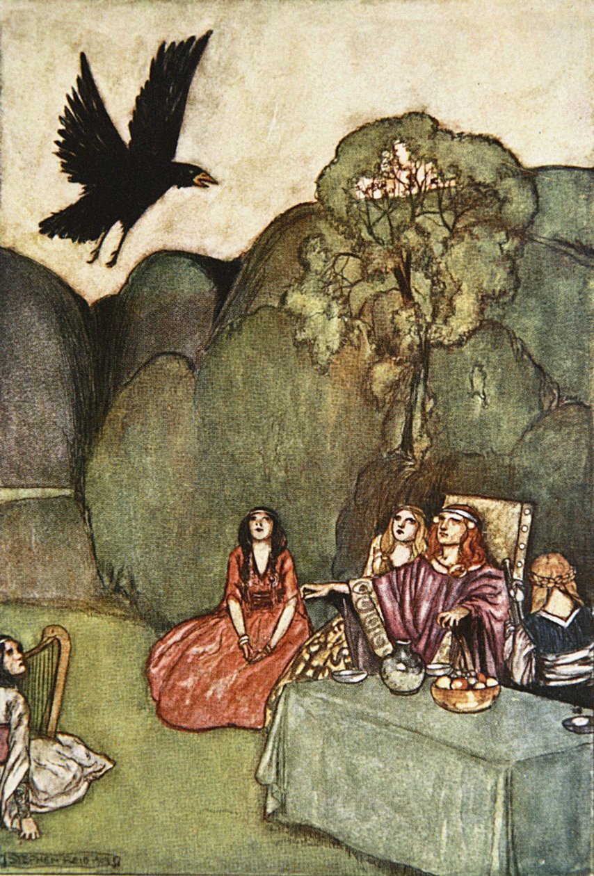 The Raven of Ill-omen, illustration from 'Cuchulain, The Hound of ...