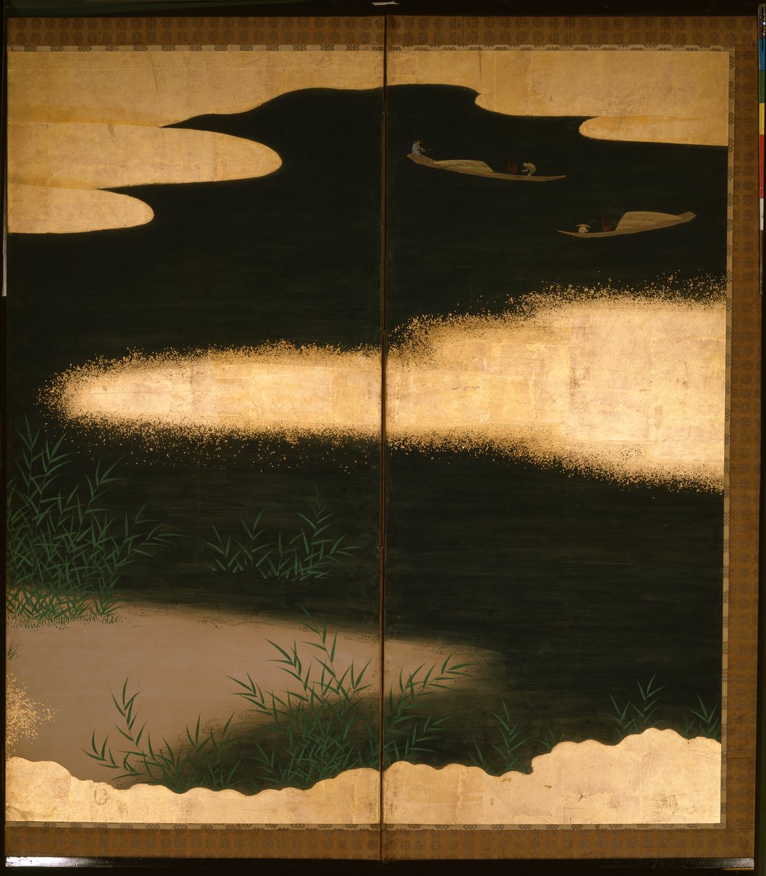 Six-fold screen depicting tales of Ise by Tosa Mitsuoki