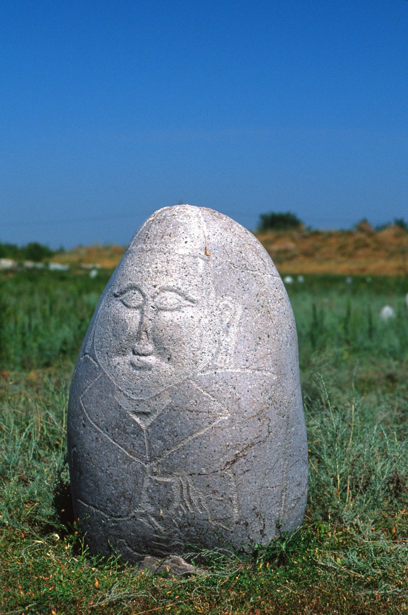 A burial stone of the Western Turkic Khanate, 6th-10th century