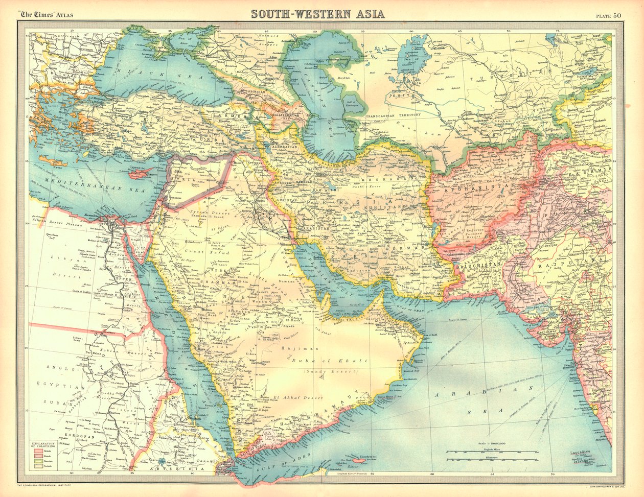 West And South West Asia Map
