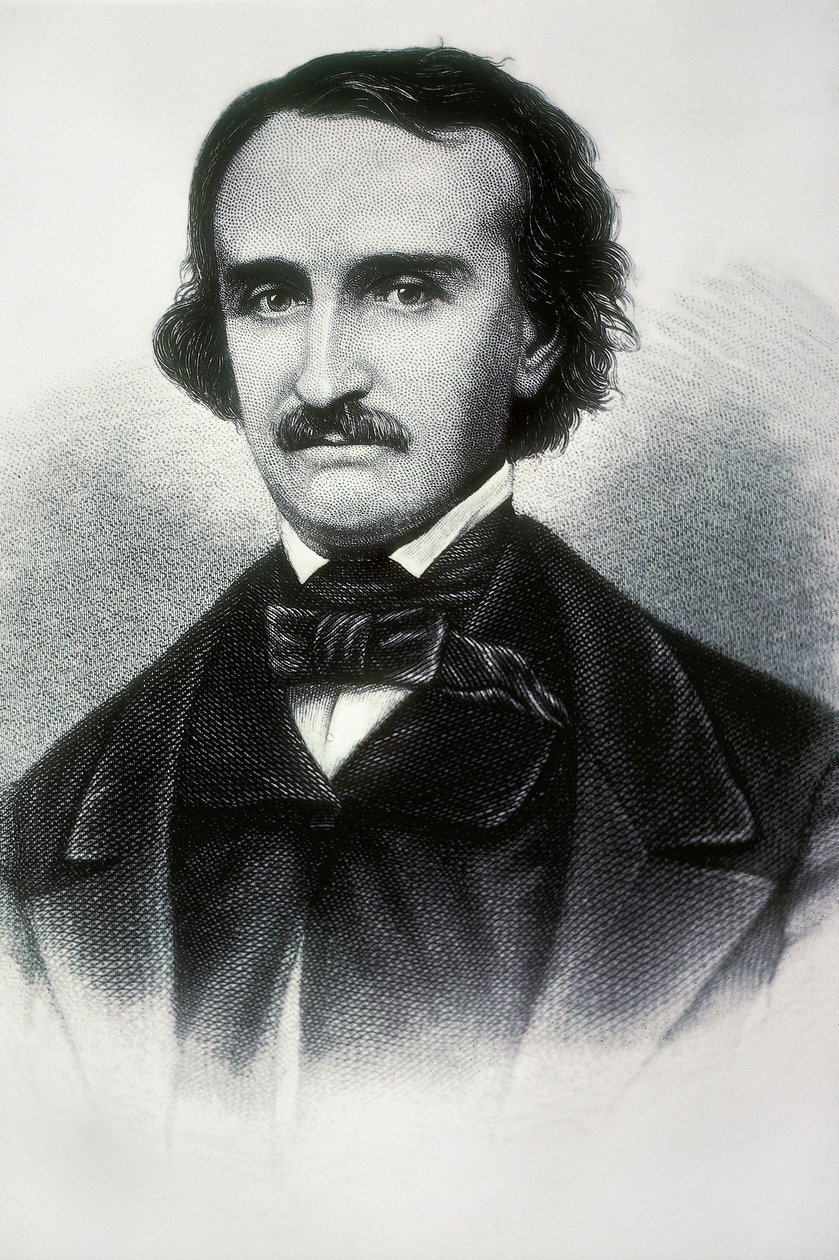 Portrait of Edgar Allan Poe by Unbekannt: Fine art print