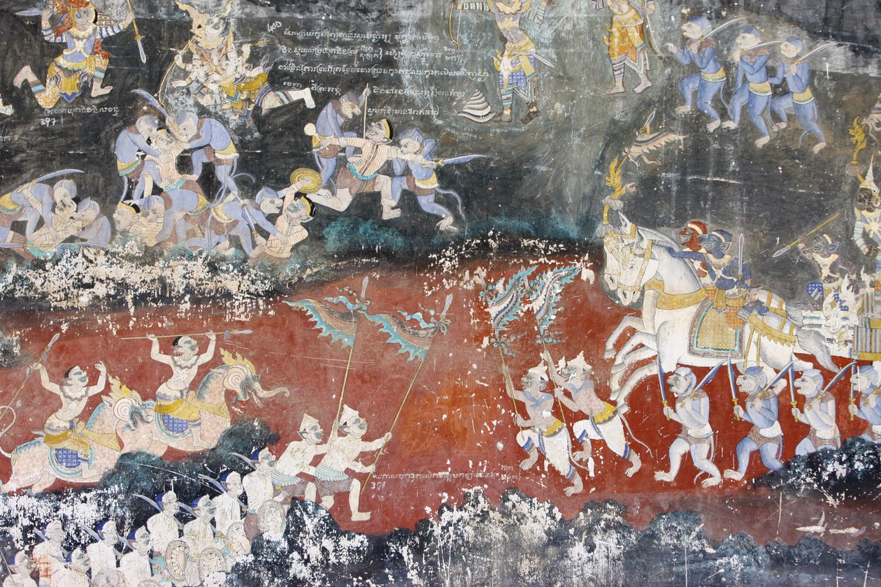 Silver Pagoda: This Mural Depicts Scenes from the Reamker, Phnom Penh ...