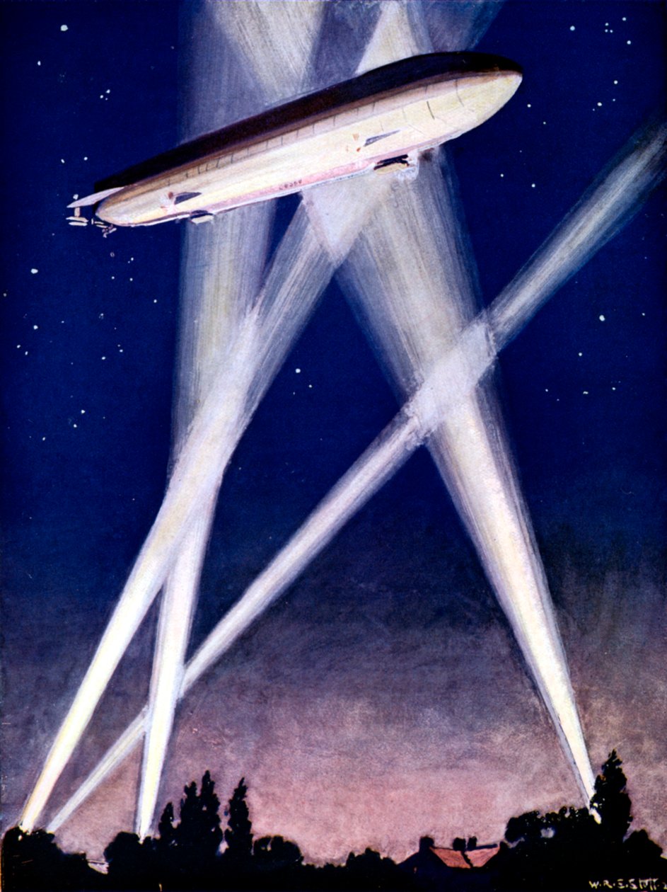 World War 1 Zeppelin WW1 Zeppelin Hovering Above A Battleship