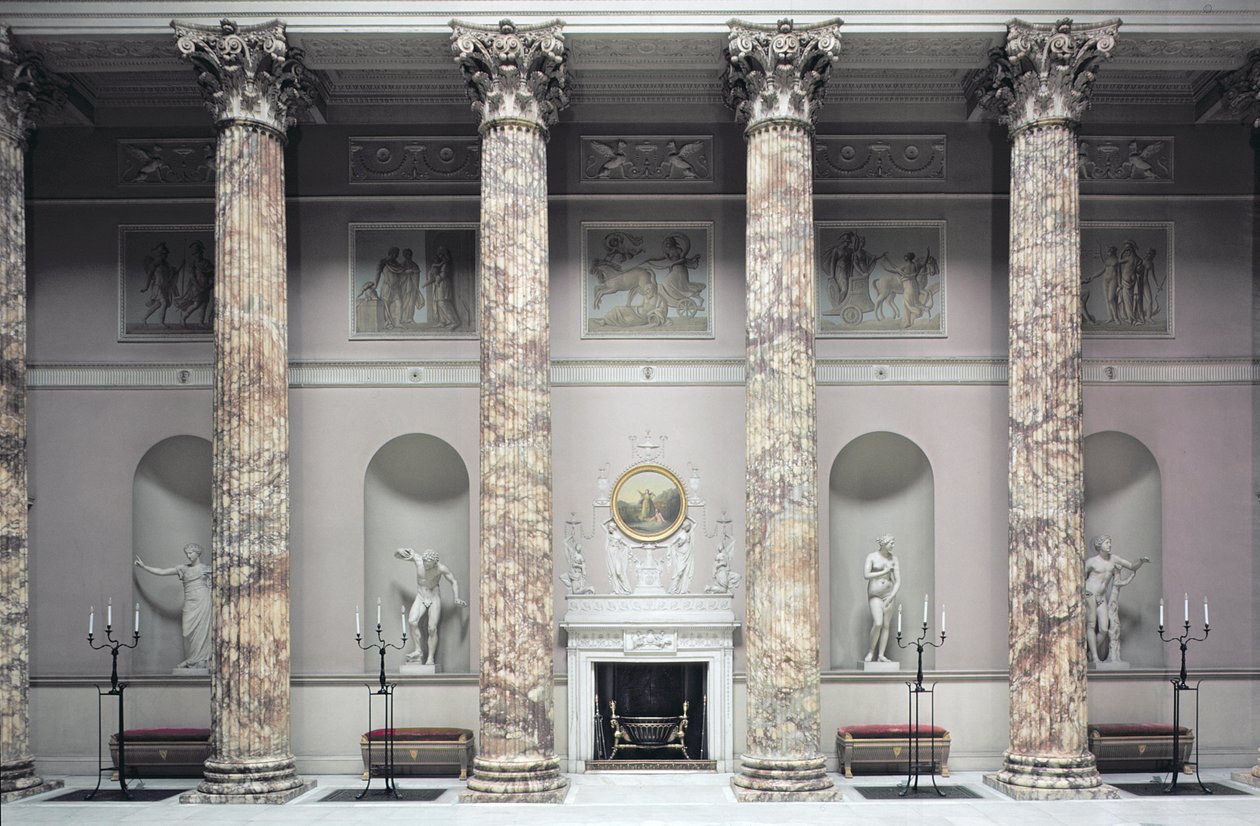 Kedleston Hall, Interior of the Marble Hall, Built by Robert Adam ...