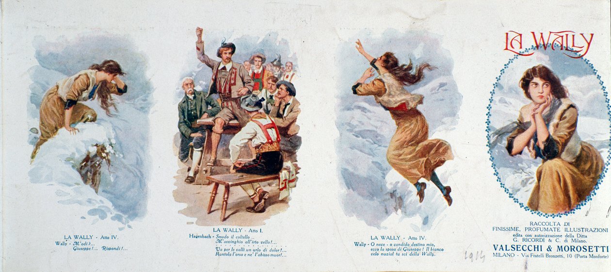 A Series of Vignettes Illustrating the Opera La Wally (Lithography)