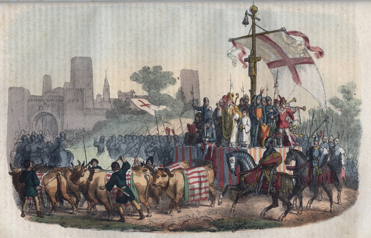 Representation of the Carroccio, a Large Cart Bearing the City Signs ...