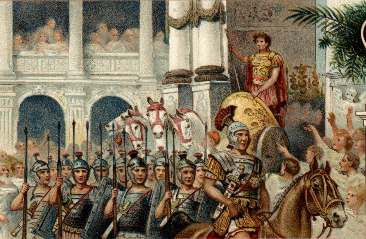 Roman political system. The Emperor: Defile in honor of the victories ...