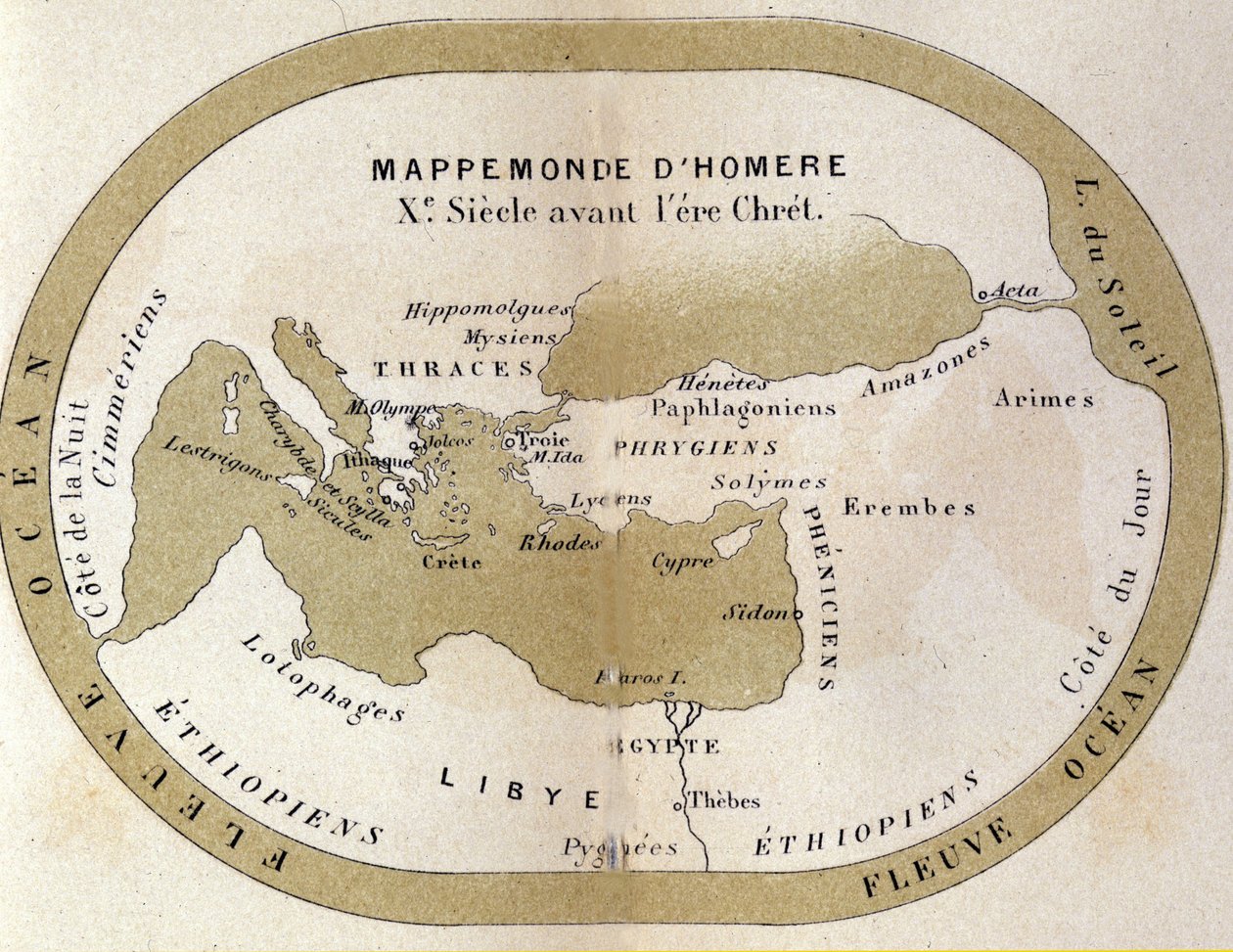 The world map of Homer. 9th century BC by Unknown artist