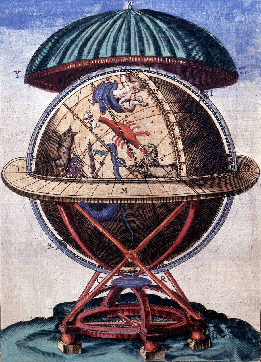 Zodiacal sphere. Engraving. 17th century. B.N, Paris