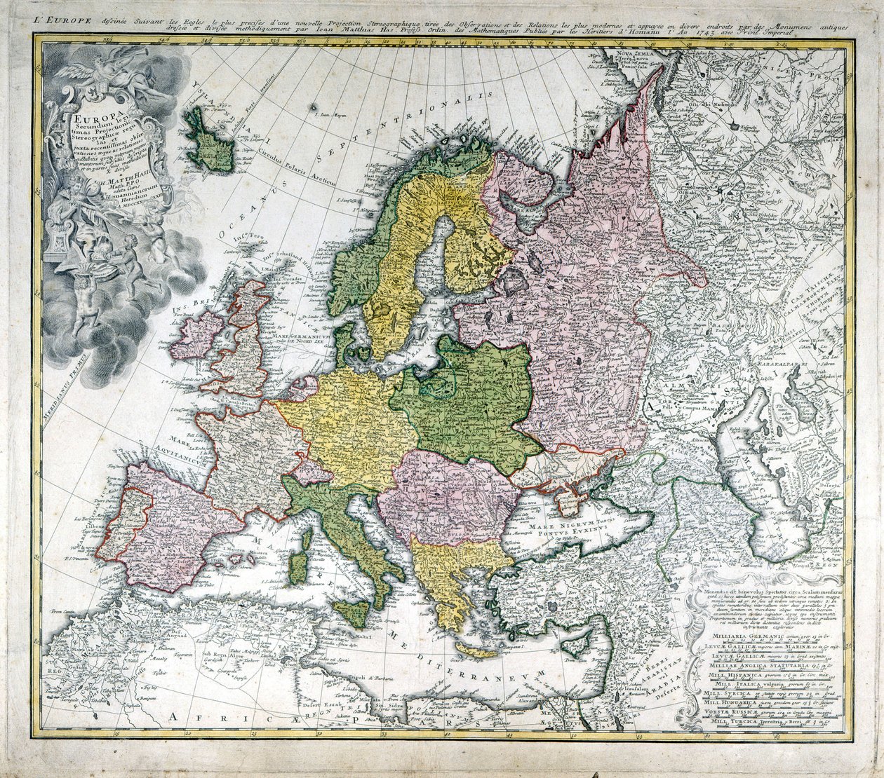 Map of Europe in 1743 by Unknown artist: Fine art print