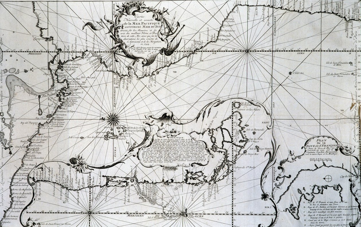 Map of the Pacific Ocean by Unknown artist: Fine art print