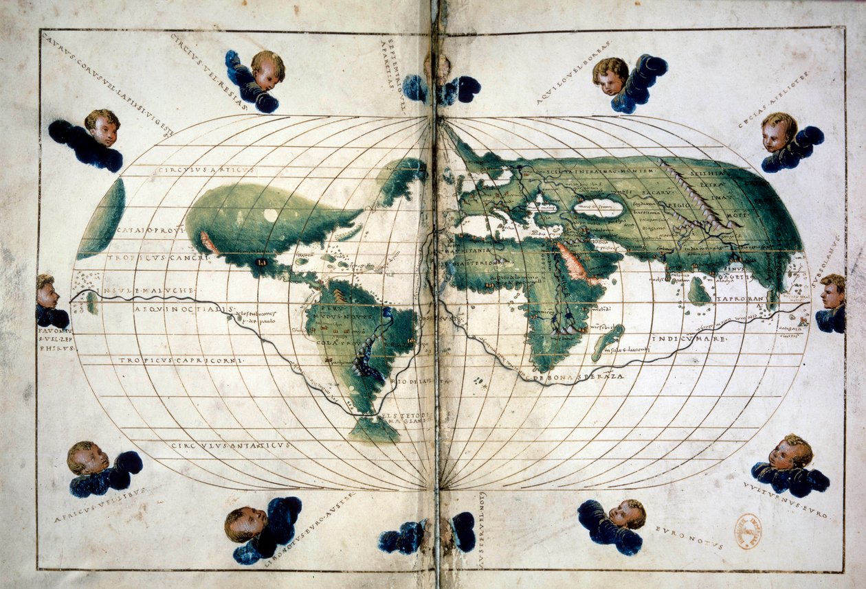 Planisphere (or World Map) by Unknown artist: Fine art print