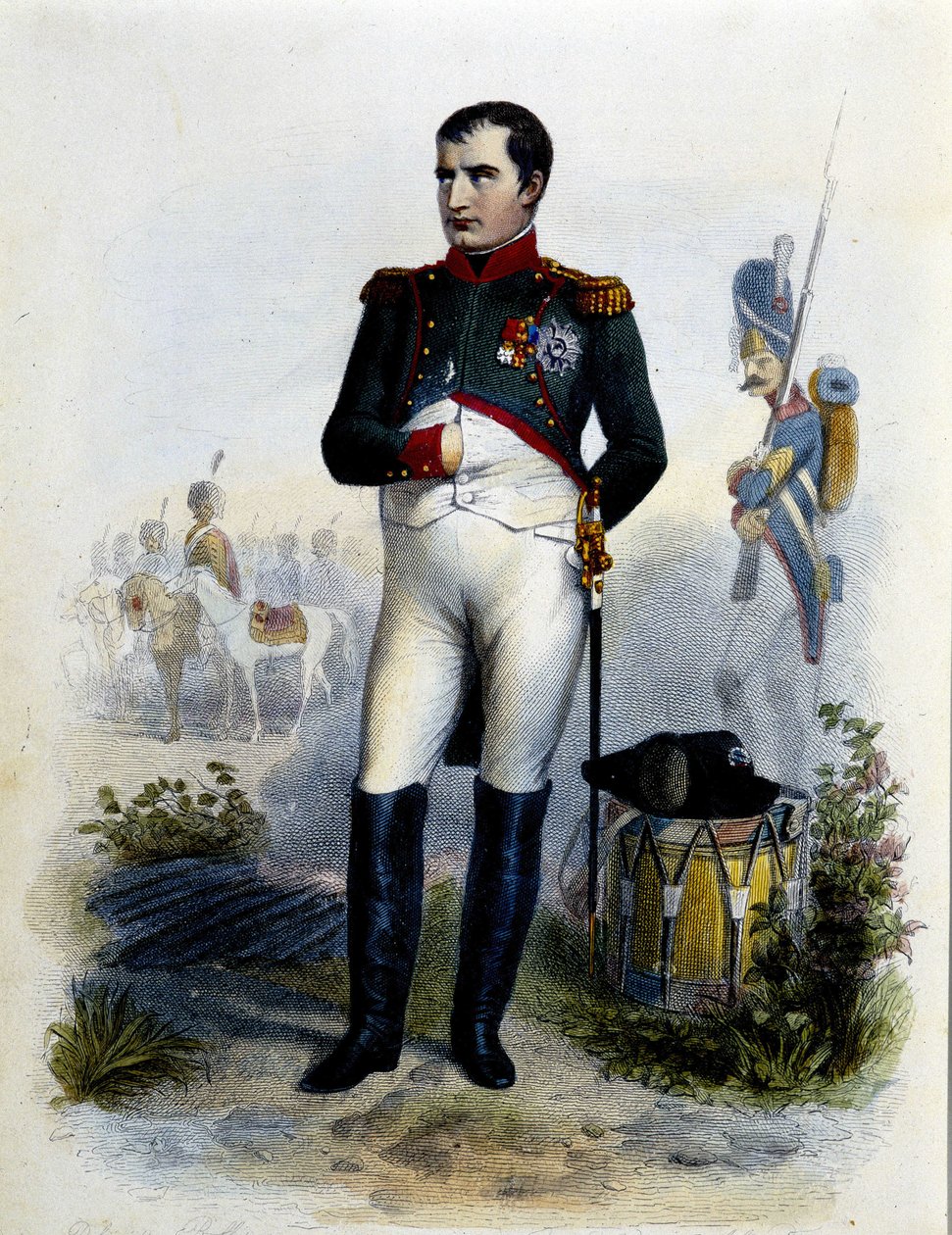 Portrait of Napoleon I. Engraving of the 19th century