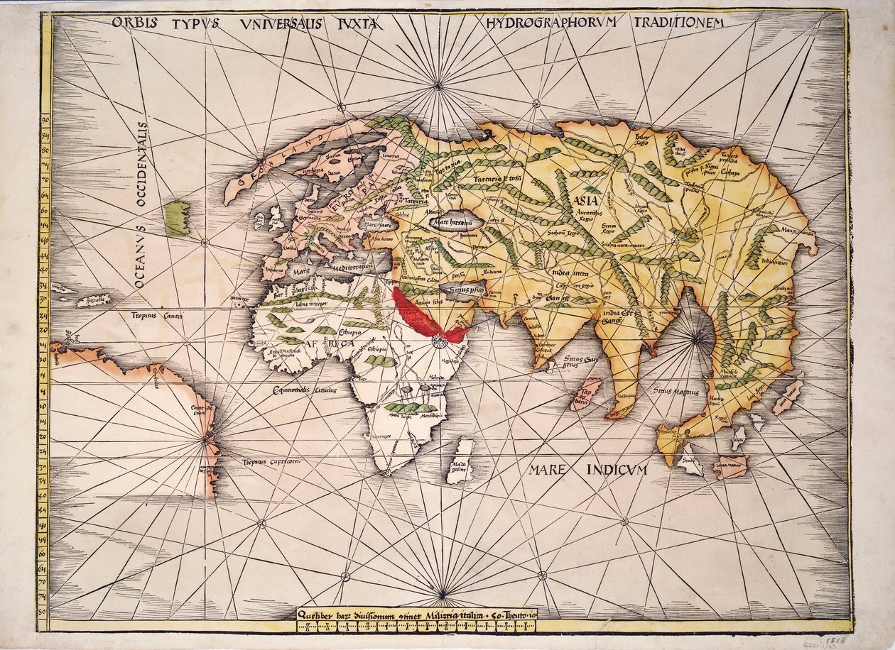 World Map after Ptolemy by Unknown artist: Fine art print