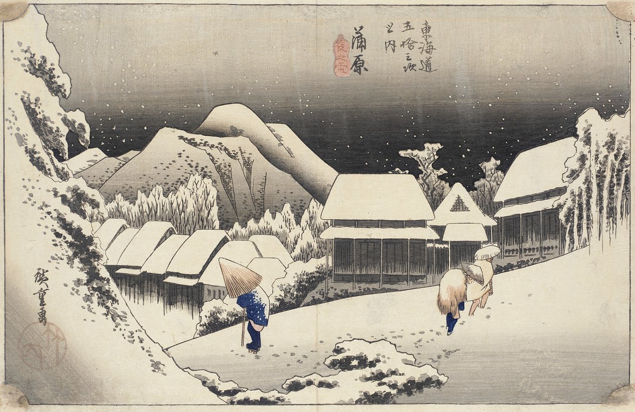Evening Snow at Kanbara from the Series 53 Stations of the Tokaido