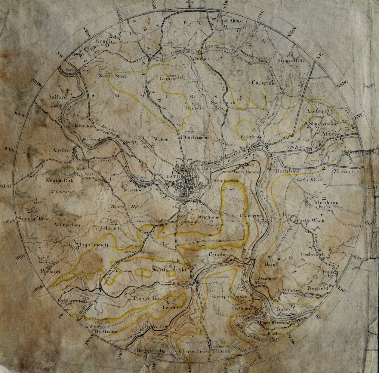 Geological map of the neighbourhood of Bath, engraved by John Cary and ...