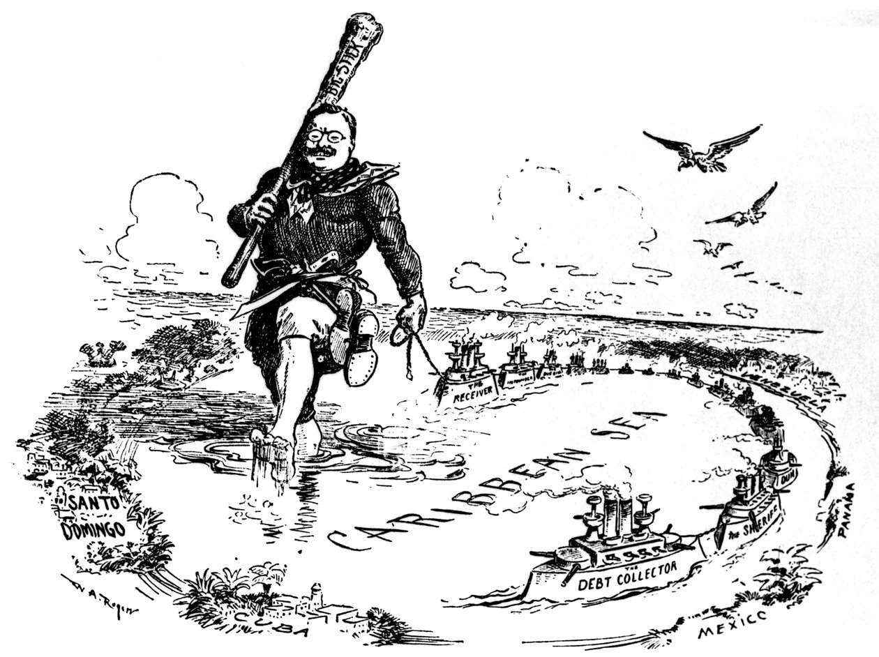 Political Cartoon Roosevelt Big Stick 1916 Theodore Roosevelt Pen+ink