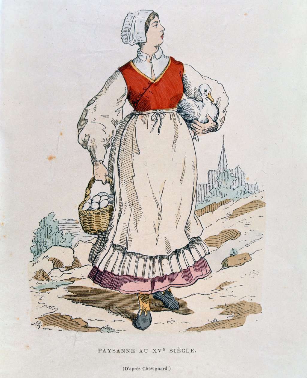 French peasant of the 16th century, illustration from 'Costumes Civils ...
