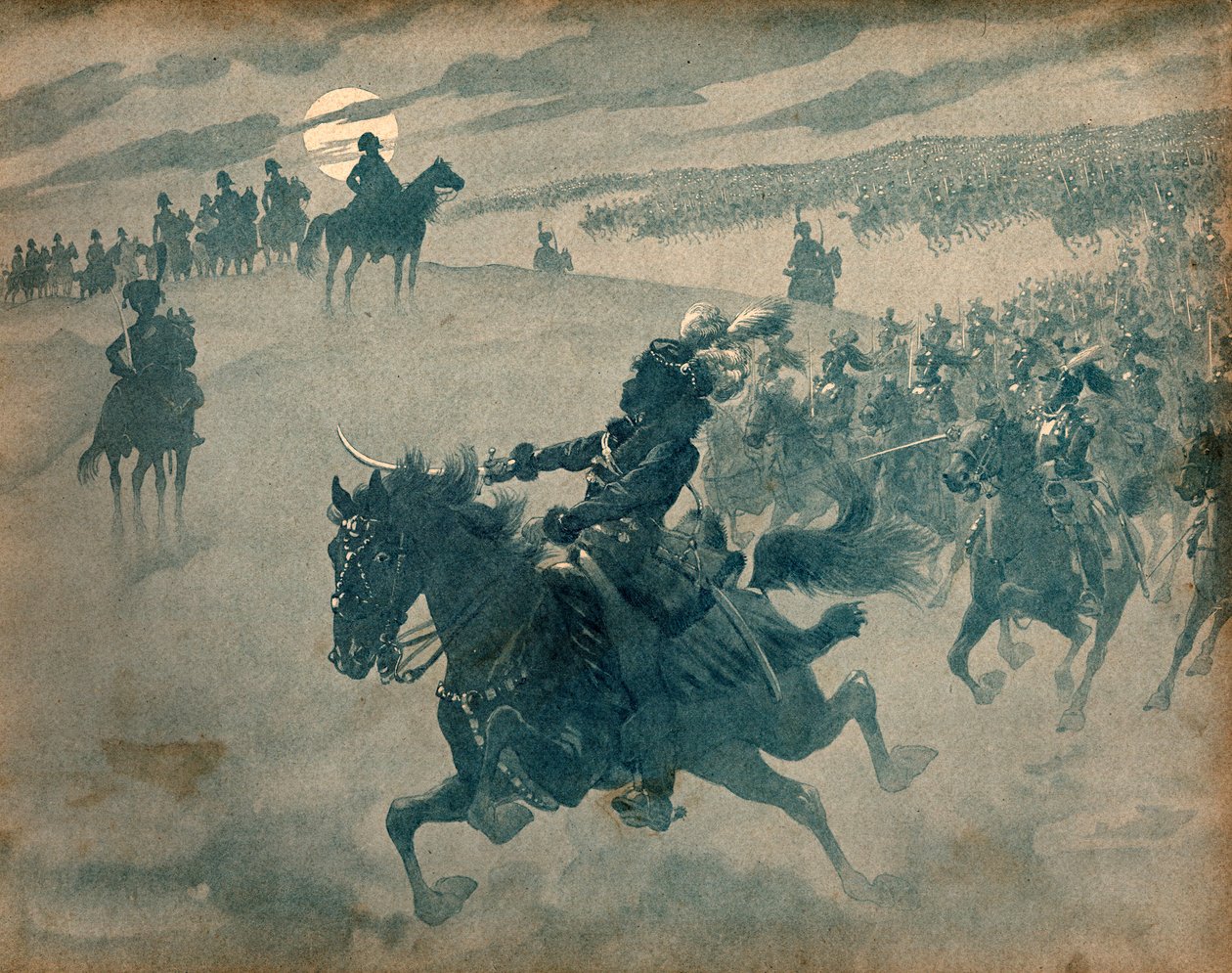 Allegory of Joachim Murat passing with his cavalry before Napoleon I ...