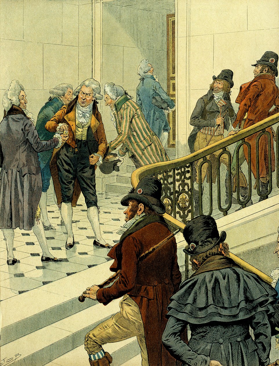 First empire of Napoleon I Bonaparte: meeting in the staircase of the ...