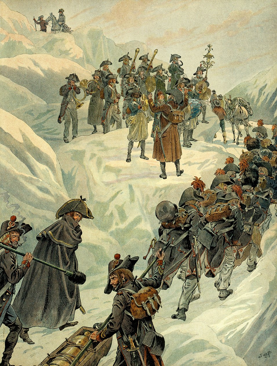 Italian Campaign: passage of the Saint Bernard pass into the Alps by ...