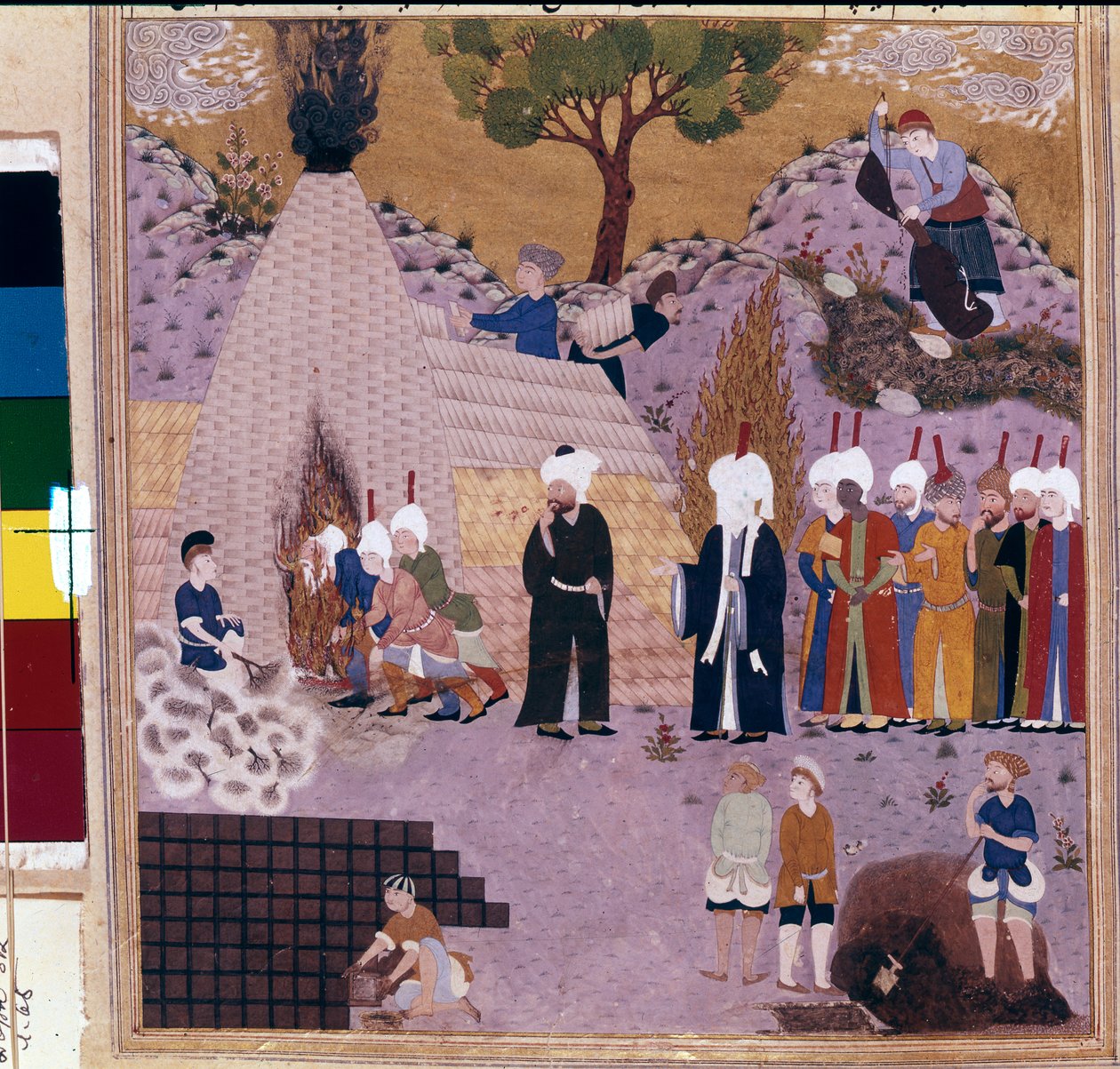 An Old Man Jumping Over Fire by School Iranian