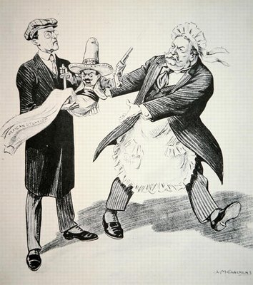 William Howard Taft Political Cartoons To Cut Mr. Taft In Two!”