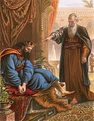 David and the prophet Nathan by English School