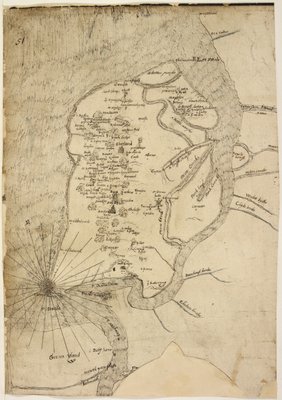 Map of Isle of Sheppey attributed to cartographer Robert Lythe