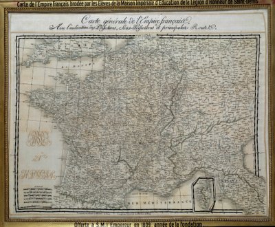 Map of the French Empire (First Empire) embroidered by the students of ...