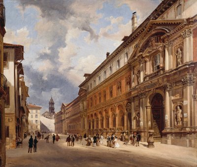 View of Ospedale Maggiore (large hospital) in Milan, by Giovanni Migliara