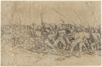 Battle scene, c.1524 (pen, ink wash)