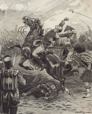 The Death of Edward Pakenham at the Battle of New Orleans (litho)