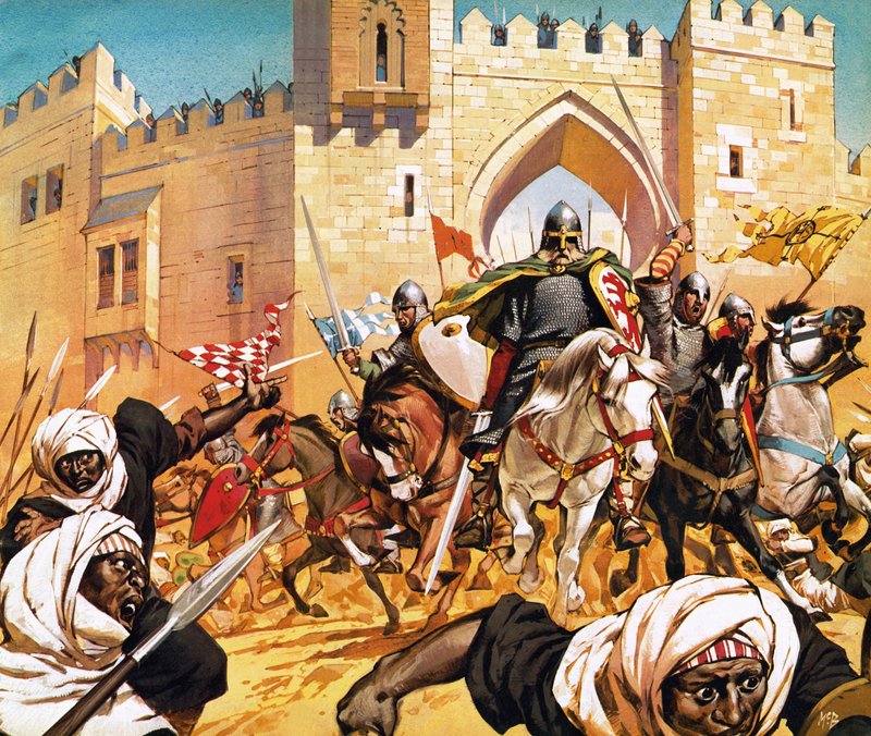 El Cid's Dead Body Strapped to a Horse Causing the Moors to Flee