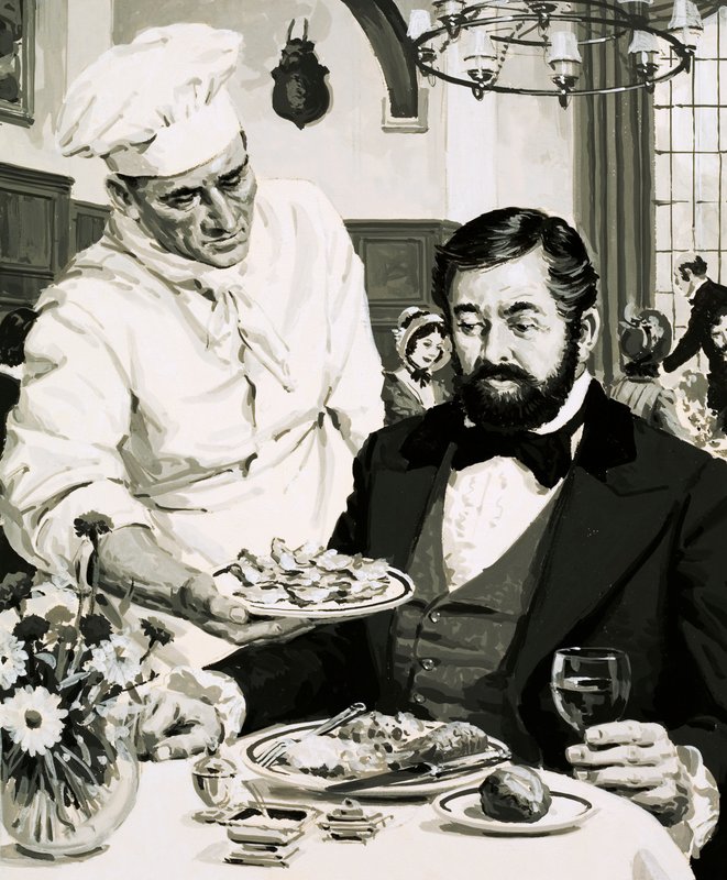 George Crum presents his creation by English School