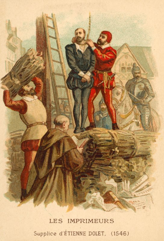 Execution of Etienne Dolet, French scholar, translator and printer, Paris