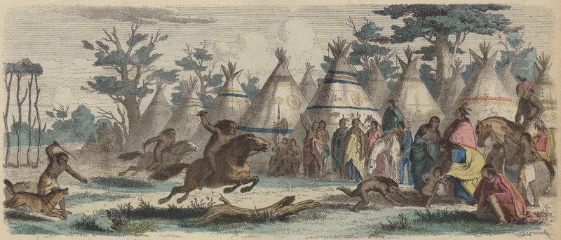 Native Americans Racing by German School: Fine art print