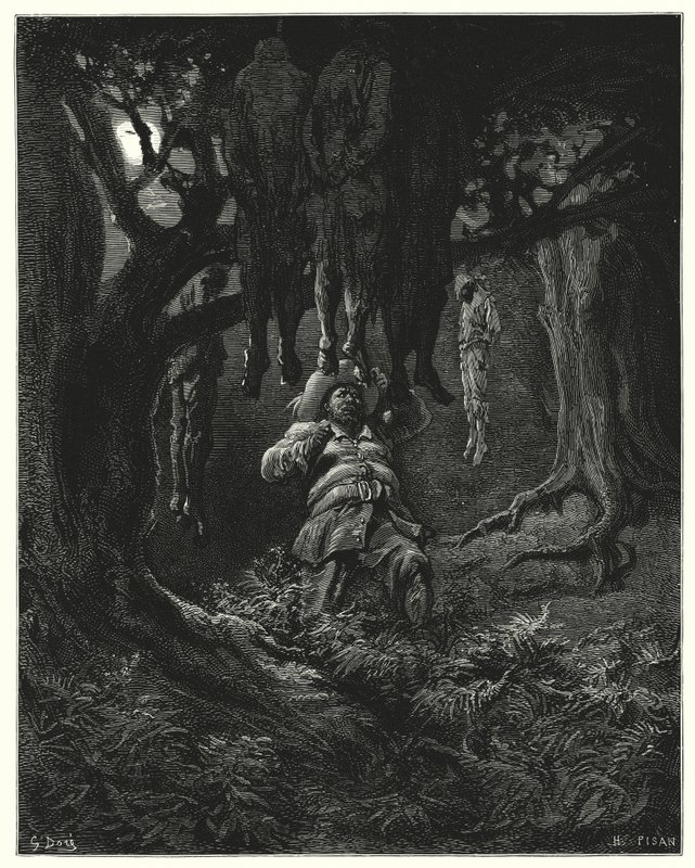 Gustave Dore's Don Quixote: "He called out to Don Quixote for help"
