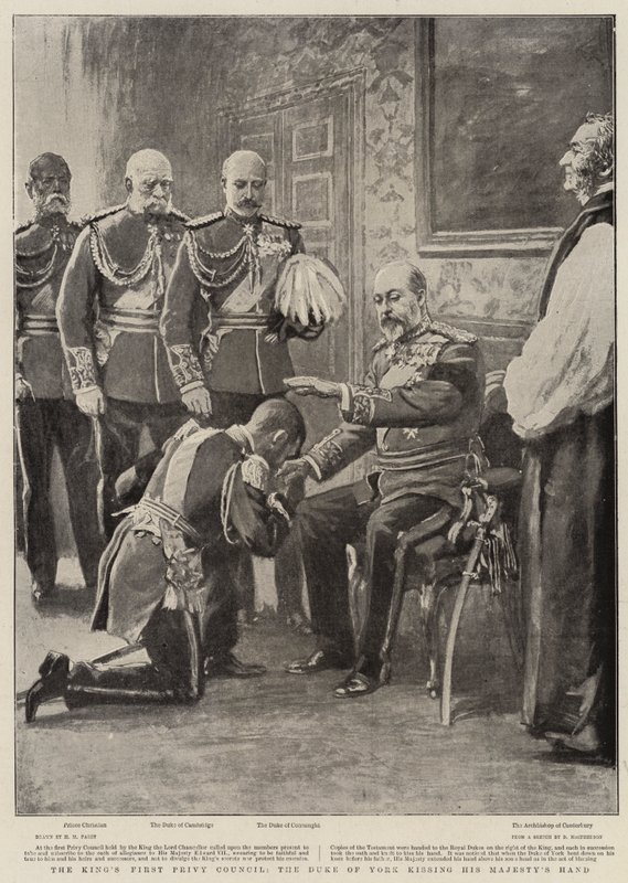 The King's First Privy Council, the Duke of York Kissing His Majesty's Hand
